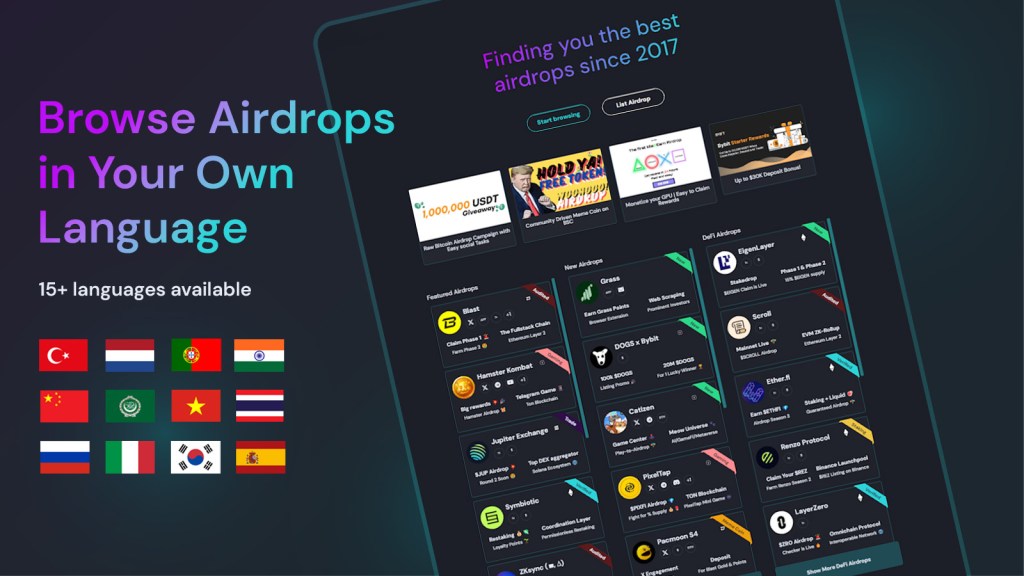 Airdrops Made Easy: AirdropAlert Now Supports 15 Languages - Airdrop Alert